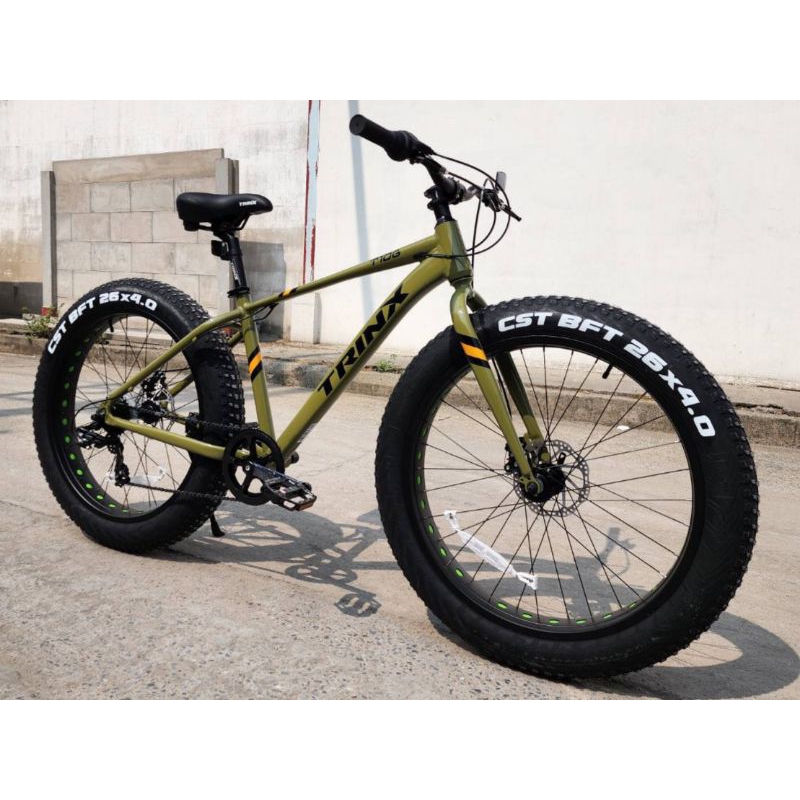 TRINX T106(ส่งฟรีทั่วไทย ผ่อน0%) จักรยานล้อโต 26×4 นิ้ว เกียร์ SHIMANO 7 สปีด ดิสก์เบรค เบาะ ...