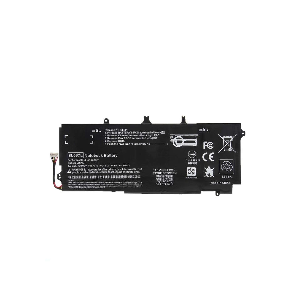 Battery Notebook HP EliteBook Folio 1040 G1 G2 Series BL06XL 10.8V 42Wh ...
