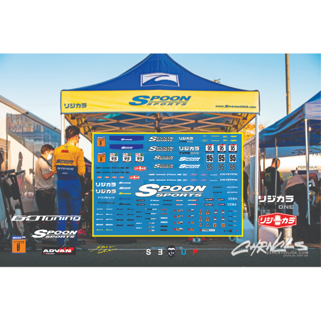 ดีคอล Spoon sport japan 1/64 DIY หมึกรองขาว ติดชิ้นงานได้ทุกสี ติดรถHot ...