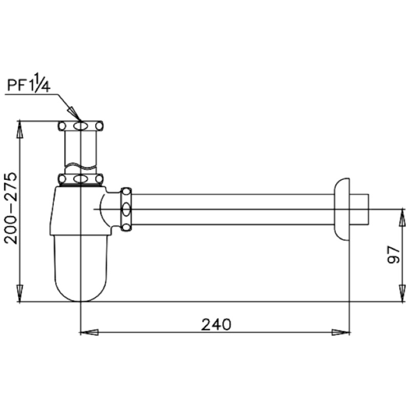 COTTO ท่อน้ำทิ้งอ่างล้างหน้า แบบกระปุก ยาว 24, 39 ซม. รุ่น CT680(HM ...