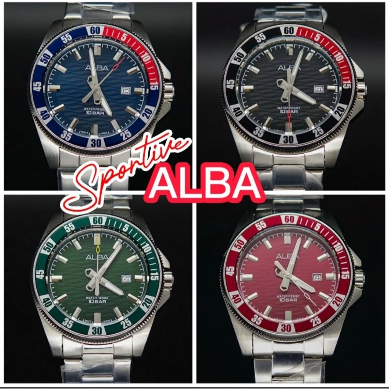 Alba "Sportive" [ส่งฟรี]เครื่องถ่าน มีหลายสี นาฬิกาข้อมือผู้ชาย ...