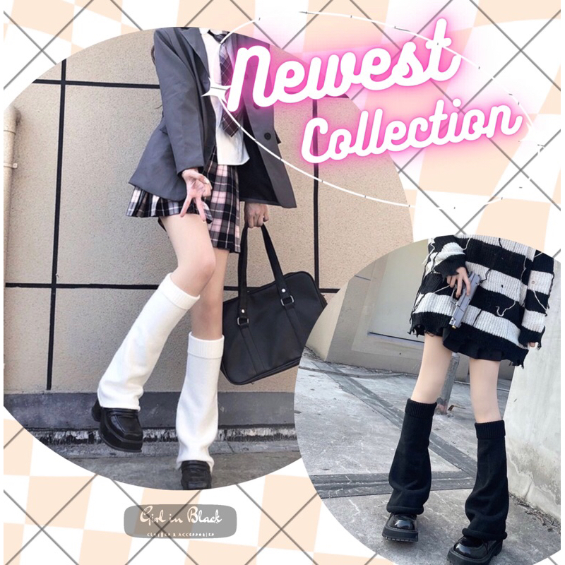 S40 พร้อมส่งจากไทย ปลอกขาผ้าหนานุ่มม Jk/y2k มีสีขาว/ดำ/ลายสลับ | Shopee Thailand