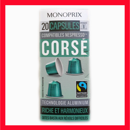 Monoprix Corse Espresso 20 Capsules - กาแฟแคปซูล Monoprix กาแฟ กาแฟ ...