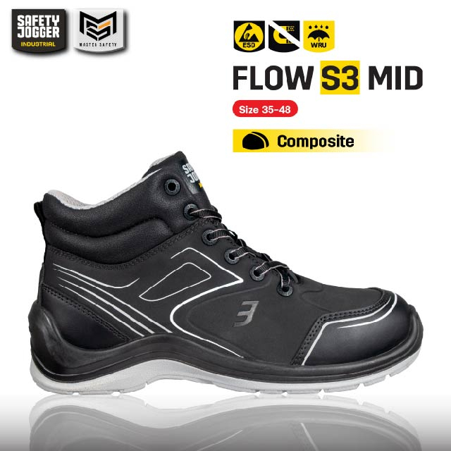 [ของแท้พร้อมส่ง] Safety Jogger รุ่น FLOW S3 MID รองเท้าเซฟตี้หุ้มข้อ ...