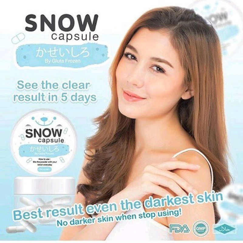 SNOW Capsule สโนผงกลูต้า ใช้ผสมกับโลชั่น 30 แคปซูล สินค้าใช้ภายนอก ห้าม ...