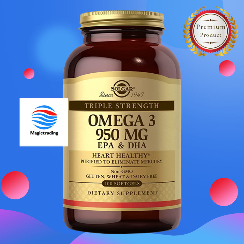 Solgar Triple Strength Omega 3 - 950 mg / 100 Softgels | Shopee Thailand