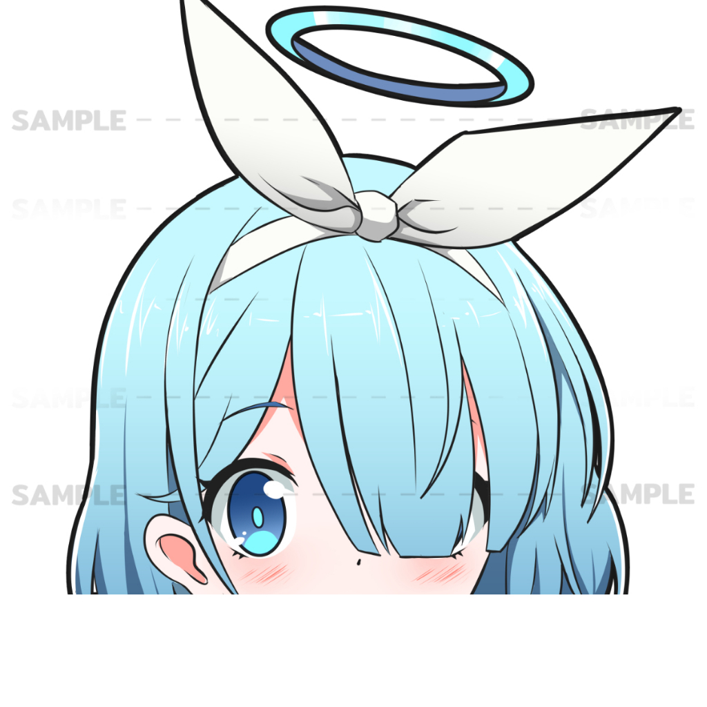 Arona Blue archive Fan Stickers 2 PCS สติกเกอร์ อโรน่า Arona Decals ...