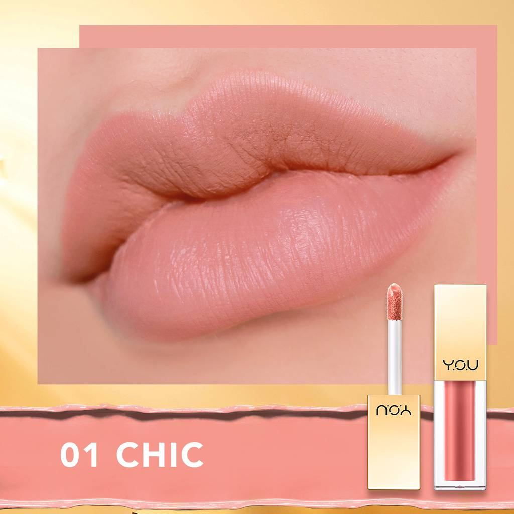 YOU Rouge Velvet Matte Lip Cream 4.5g. ลิปครีมเนื้อเนียน บางเบา แห้ง ...