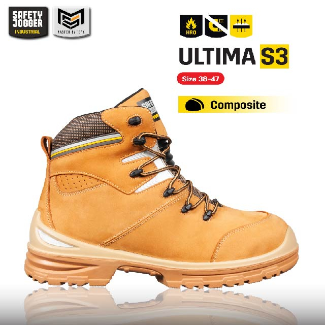 [ของแท้พร้อมส่ง] Safety Jogger รุ่น ULTIMA S3 รองเท้าเซฟตี้หุ้มข้อ หัวคอมโพสิท พื้นกันทะลุ พื้น ...