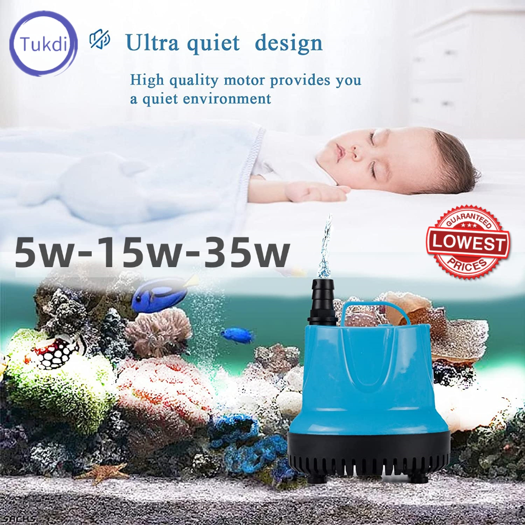 E08 ปั๊มตู้ปลา ปั๊มน้ำตู้ปลา ปั๊มน้ำ ปั๊มน้ำตู้ปลาอะควา ปั๊มน้ำพุ 5W 15W 35W ปั้มไดโว่ ปั้มสูบ ...