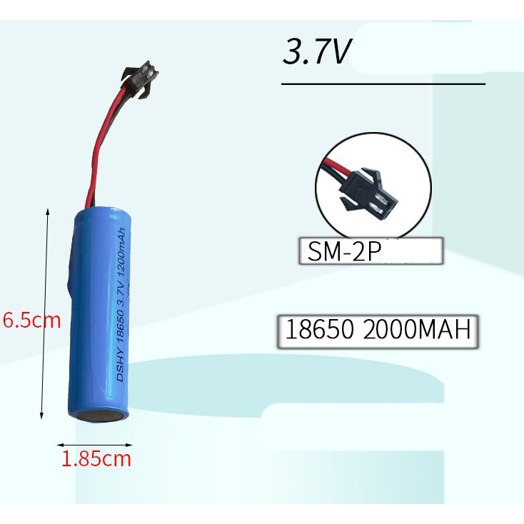 แบตเตอรี่ ลิเธียม 14500 / 18650 / 802035 3.7v / 7.4V SM2P SM4P 1200mAh ...