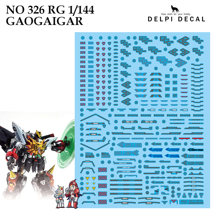 ดีคอลน้ำ [DELPI] 326 RG GAOGAIGAR 1/144 Water Decal 326N 326H | Shopee ...