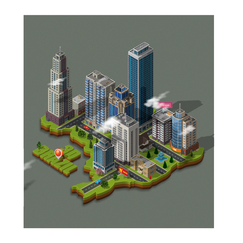 3d City [Vector Collection] Adobe Illustrator Artwork | Shopee Thailand