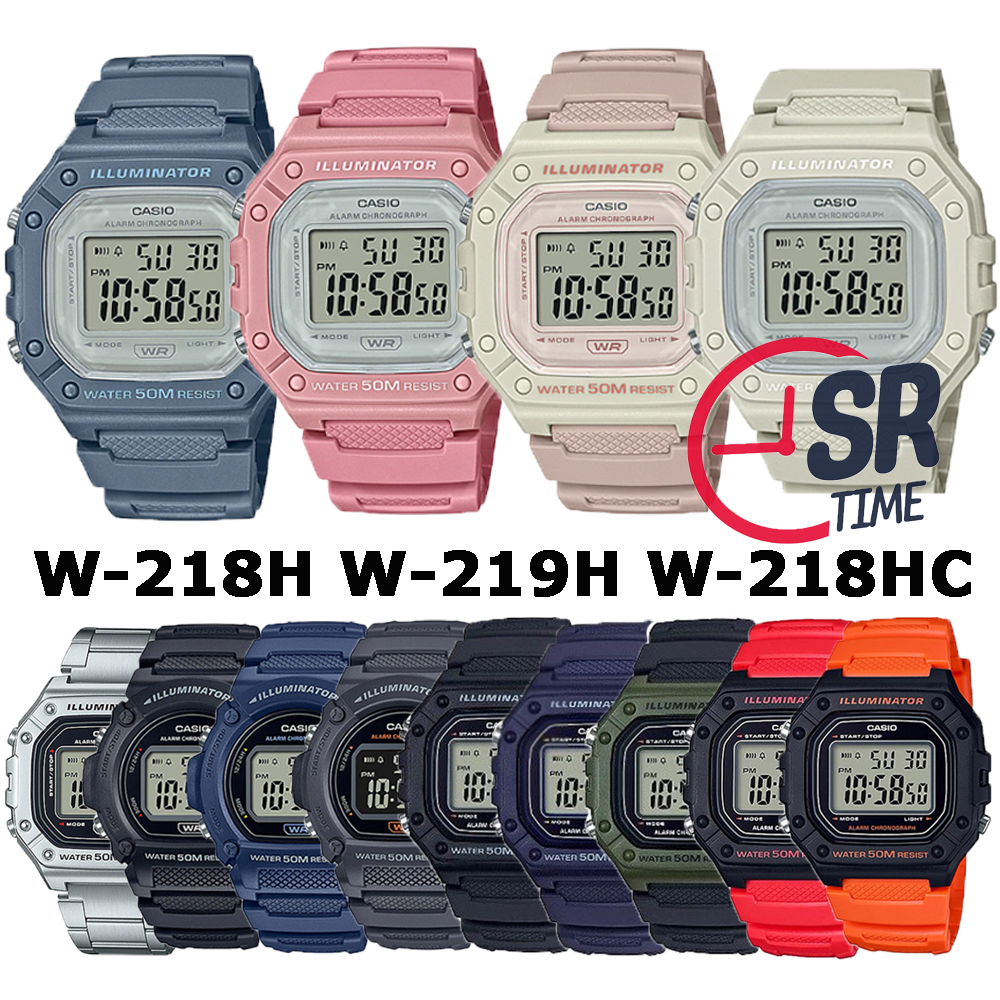 CASIO ของแท้ รุ่น W-218HC W-218HD W-218H W-219H นาฬิกาผู้ชาย นาฬิกา ...