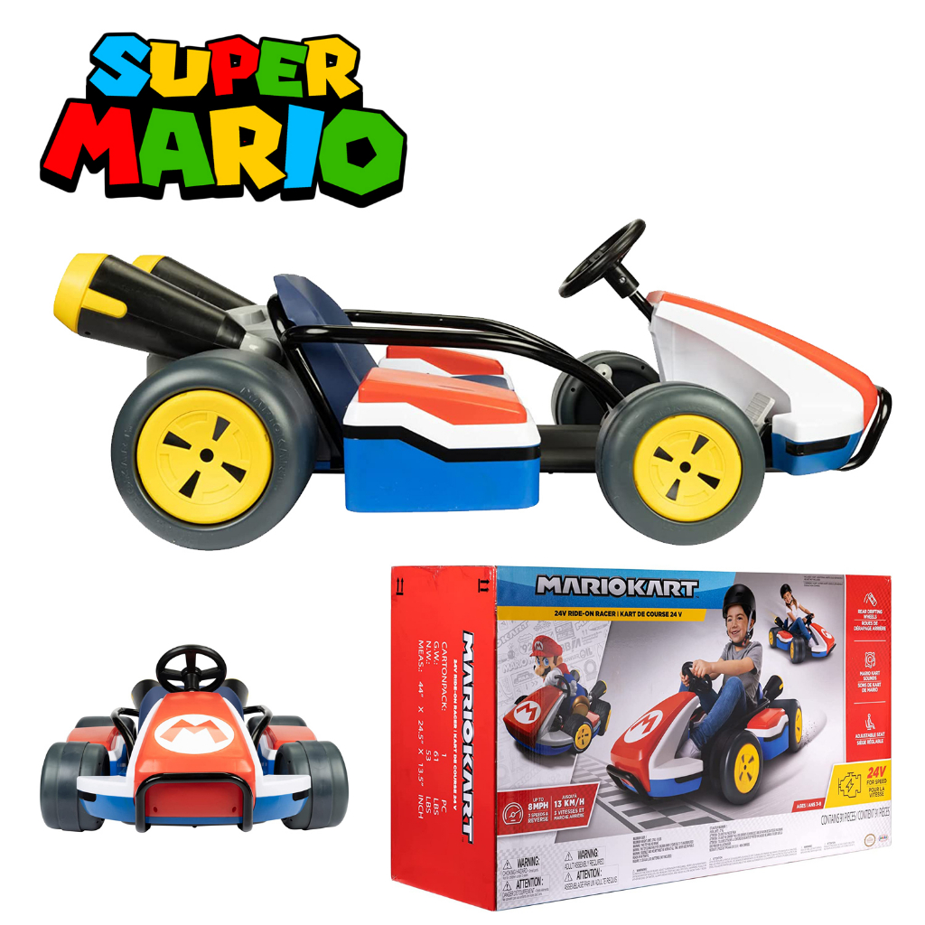 พร้อมส่ง นำเข้า🇺🇸 รถแบตเตอรี่เด็ก Super Mario Kart Deluxe Kids Ride On ...