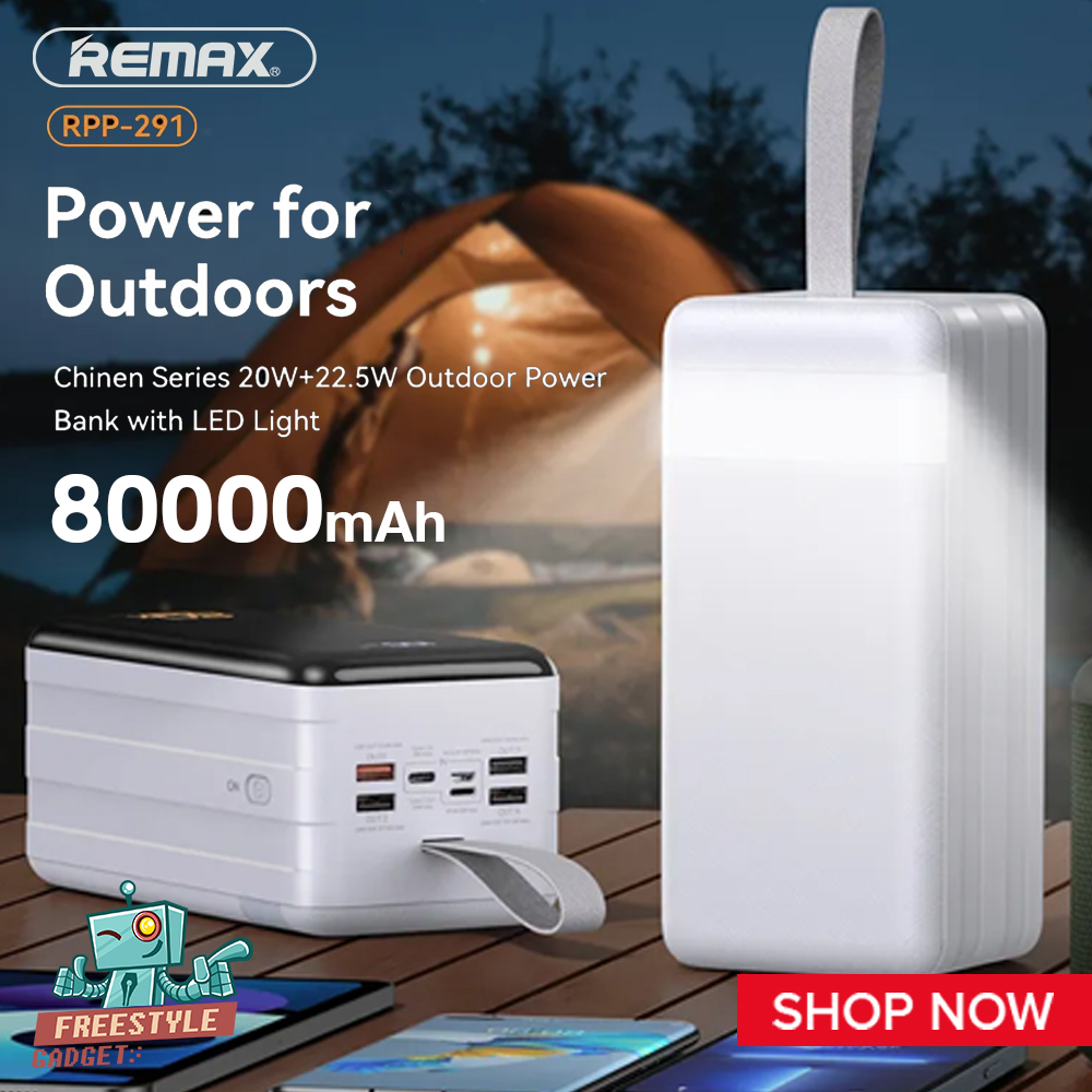 Remax RPP-291 Power Bank 80,000mAh - แบตสำรองความจุสูง 80000mAh | Shopee Thailand