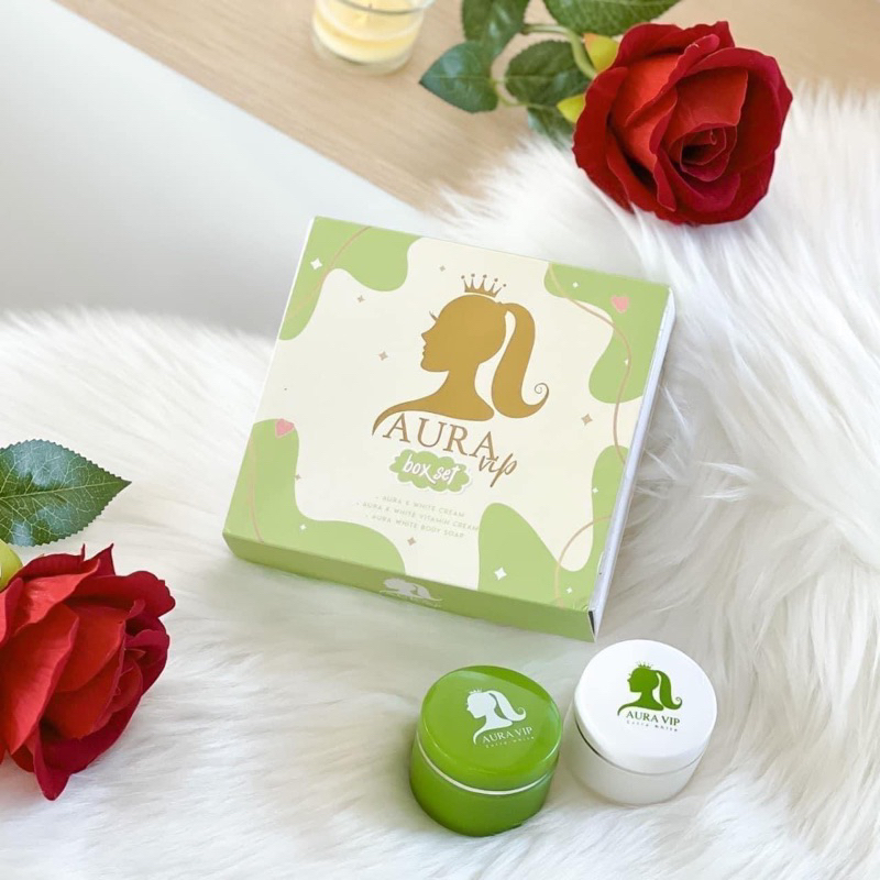 [พร้อมส่ง:ปลายทาง] AURA VIP ออร่าวีไอพี ครีมบำรุงผิวหน้า แก้สิวผด ...