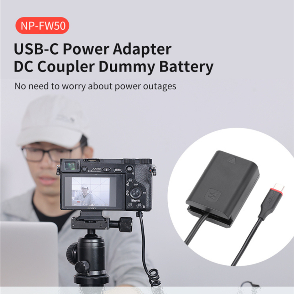KingMa Portable NP-FW50 Dummy Battery USB-C to FW50 Power Bank Adapter Power Supply for Sony A7 ...