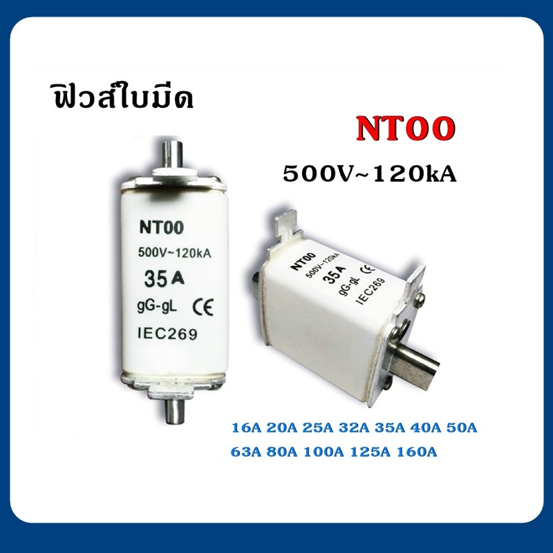 ฟิวส์ ฟิวส์ใบมีด NT00 (16A-160A) Fues 500V~120kA | Shopee Thailand