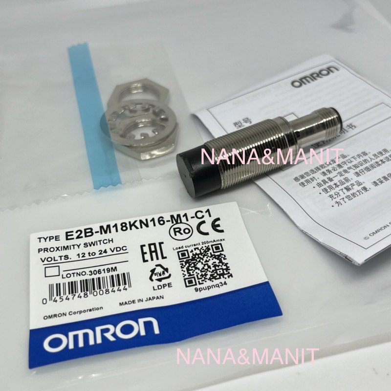 E2B-M18KN16-M1-C1 Proximity Sensors หัว M18 ระยะจับ 16mm NPN NO คอนเน็คเตอร์ 4PIN (M12) ไฟ 12 ...