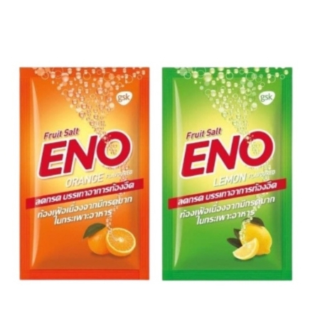 ENO อีโน บรรเทาอาการท้องอืด ท้องเฟ้อ รสส้ม และรสมะนาว ขนาด1ซอง เป็นยา ...