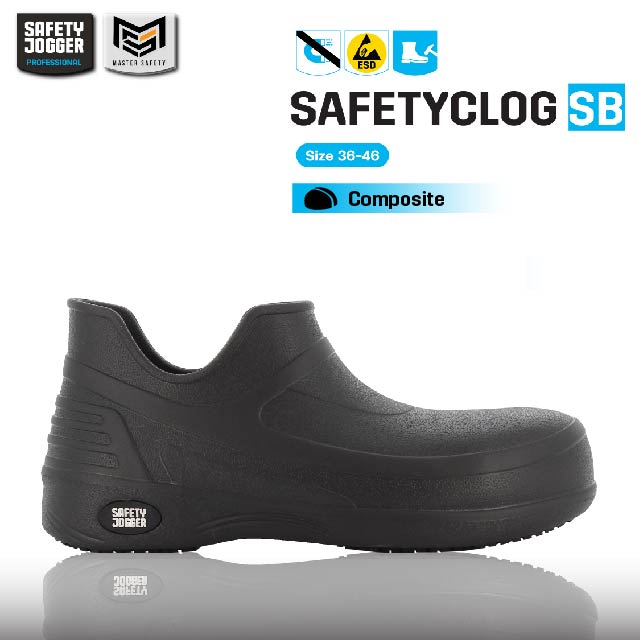 [ของแท้พร้อมส่ง] Safety Jogger รุ่น SAFETYCLOG SB รองเท้าเซฟตี้ยาง กันลื่น น้ำหนักเบา หัวคอมโพ ...