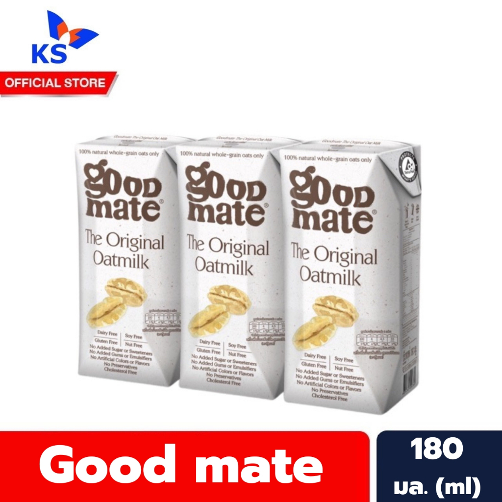 แพ็ค 3 กล่อง Goodmate นมโอ๊ต Original180 มล. กู๊ดเมท Oat milk Original ...