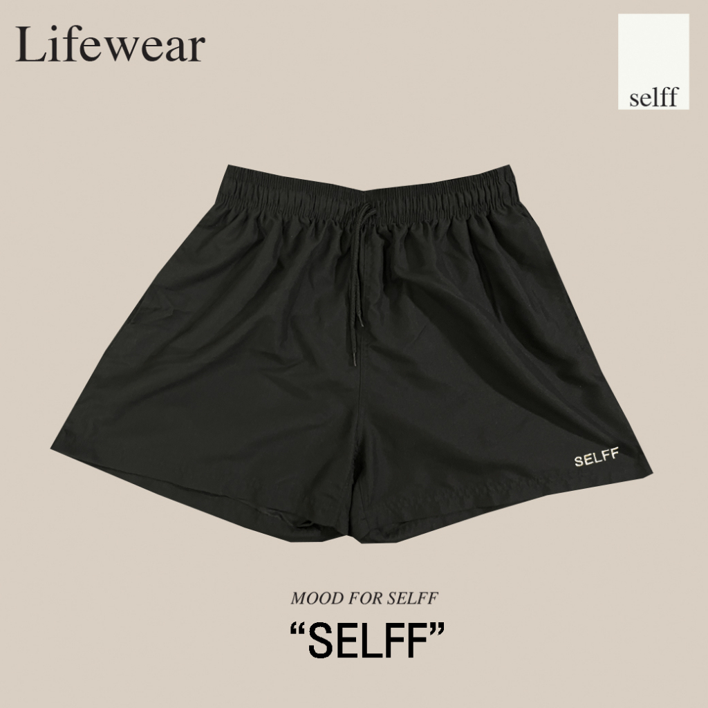 Selff.stores - MOOD FOR SELFF(BLACK) - กางเกงขาสั้น กางเกงสีดำ กางเกงขา ...