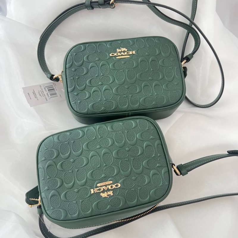 💚แท้💯 พร้อมส่ง💚COACH Mini Jamie Camera Bag In BLACK Signature Embossed ...