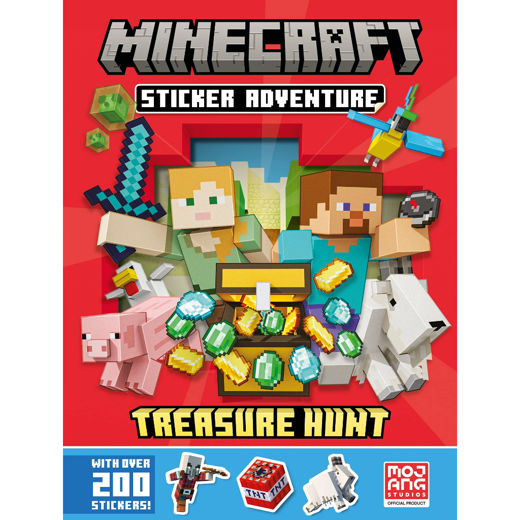 Minecraft Sticker Adventure Treasure Hunt หนังสือเด็ก สติ๊กเกอร์ มายครา ...