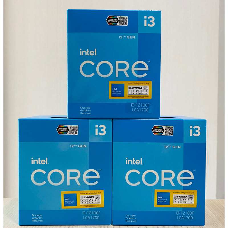 [มือ1] CPU (ซีพียู) Intel Core I3 12100F 4C/8T GEN12 LGA1700 ไม่แกะซีล | Shopee Thailand