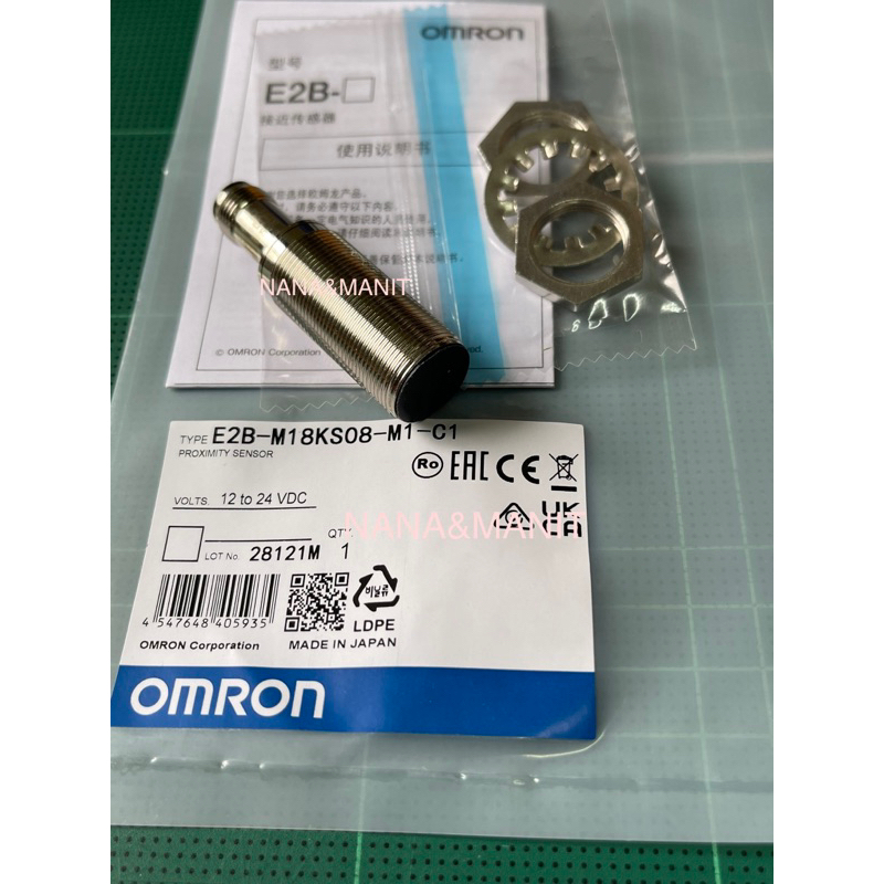 E2B-M18KS08-M1-C1 Proximity Sensors หัว M18 หัวเรียบ ระยะจับ 8mm NPN NO คอนเน็คเตอร์ 4PIN (M12 ...