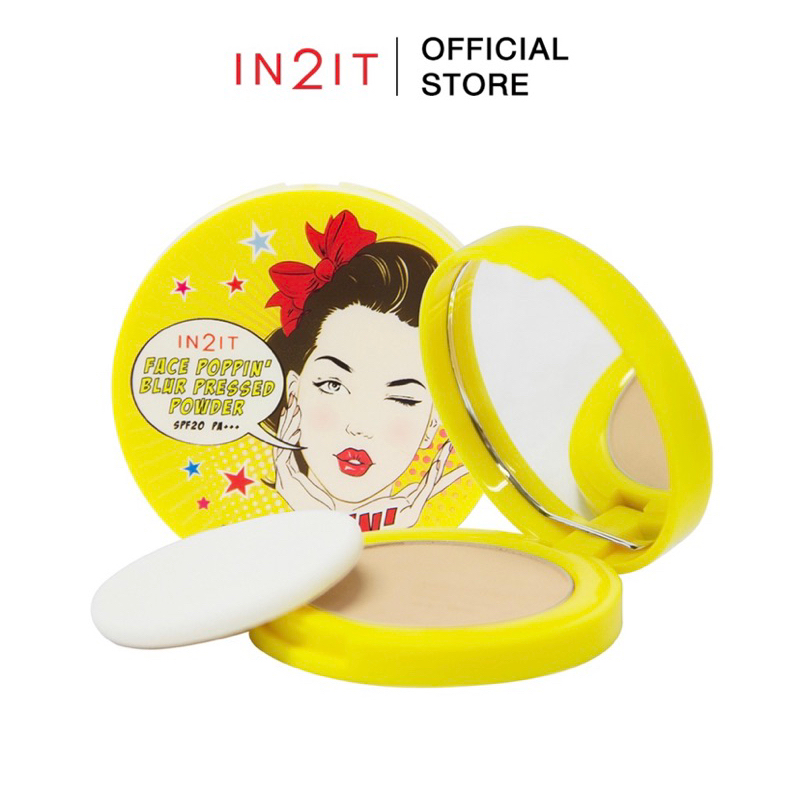 （พร้อมส่ง ) แป้งพัฟ IN2IT Face Poppin Blur Pressed Powder SPF20 PA ...