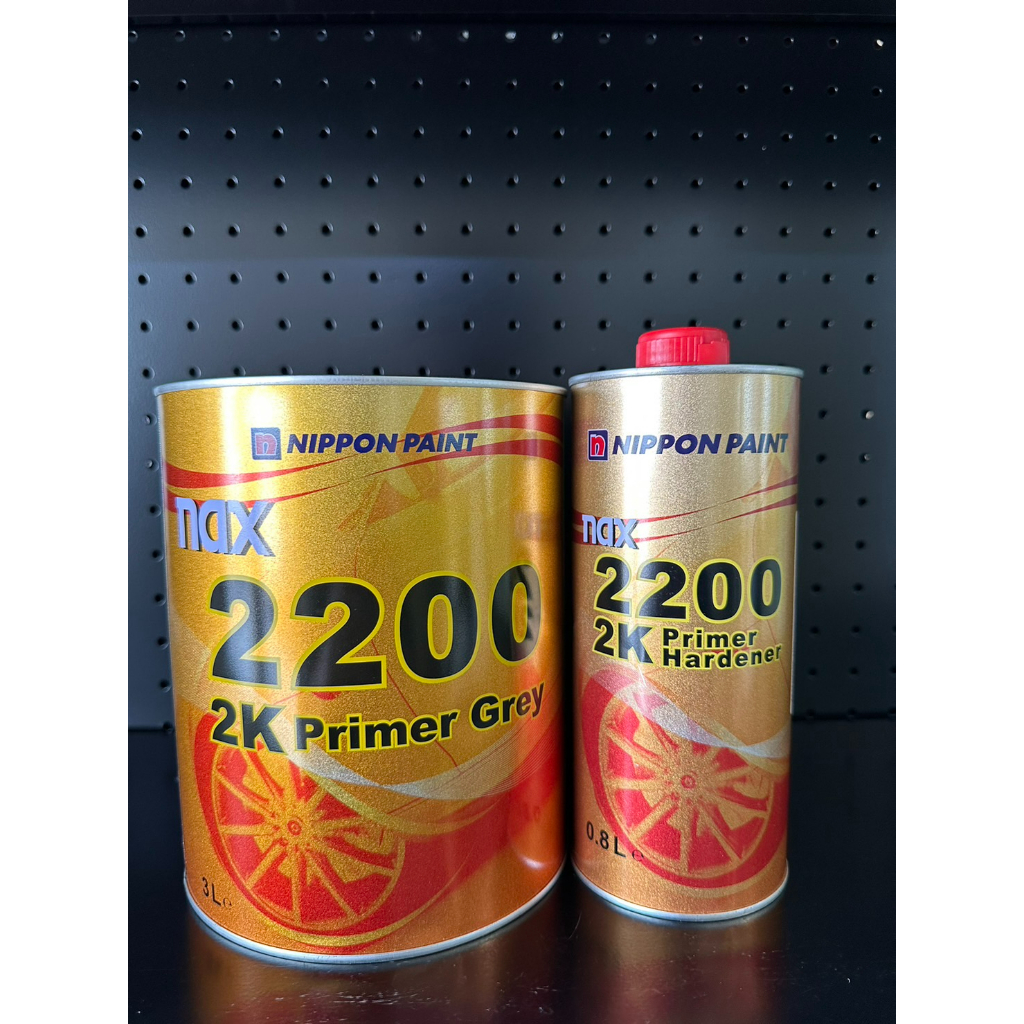 สีพื้นรถยนต์/สีพื้นกลบรอย 2K 4:1 NAX 2200 สีเทา พร้อมตัวเร่ง ขนาด 3 ...