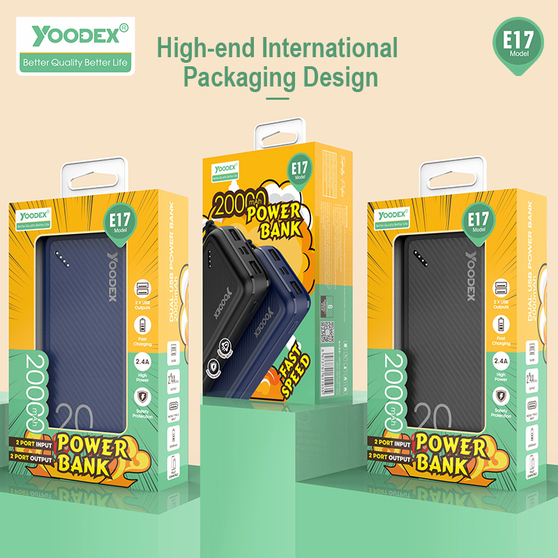 Powerbank Yoodex E17 ของแท้100% 20000mah แท่นชาร์จ พาวเวอร์แบงค์ ชาร์จ ...