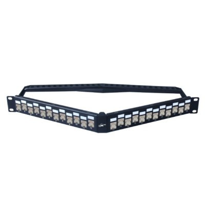 Link US-3224TFAS CAT 6A ANGLE PATCH PANEL 24 PORT, Auto Shutter แผง ...