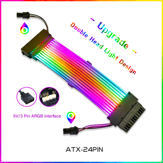 ชุดสายตกแต่งคอม RGB สำหรับพาวเวอร์ซัพพลาย - [ ARGB PSU CAฺBLE STRIMER ...