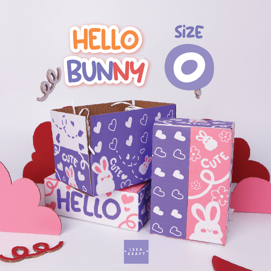 กล่องพัสดุ กล่องไปรษณีย์ กล่อง Hello Bunny Size 0 (20 ใบ) | Shopee Thailand