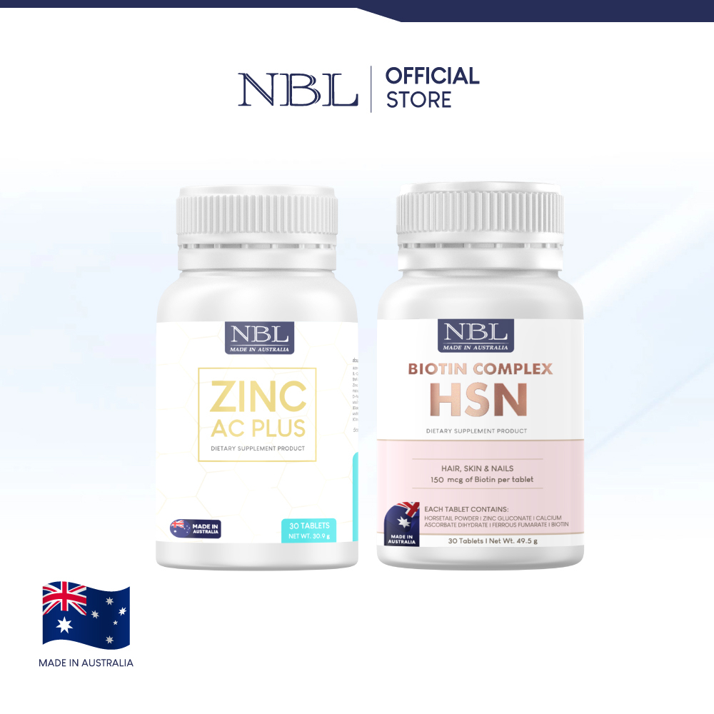 [เซ็ทผม] NBL Biotin Complex HSN + Zinc AC Plus (30 เม็ด) จากประเทศ ...