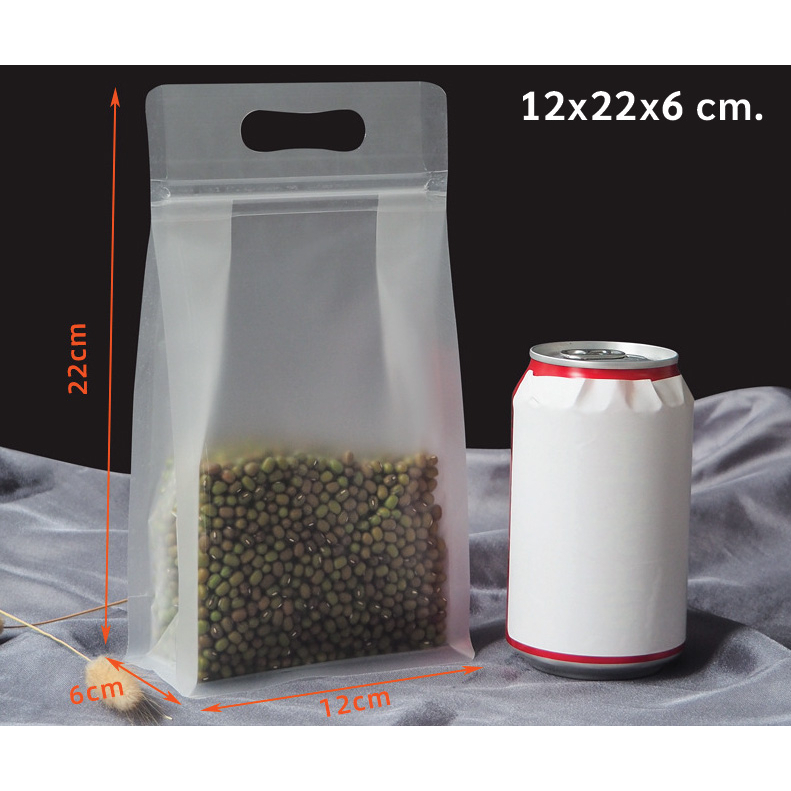 Idopackage - (50 ใบ/แพ็ค) ถุงซิปล็อค ขยายข้าง มีหูหิ้ว แบบขุ่น หนา คุณภาพดี | Shopee Thailand