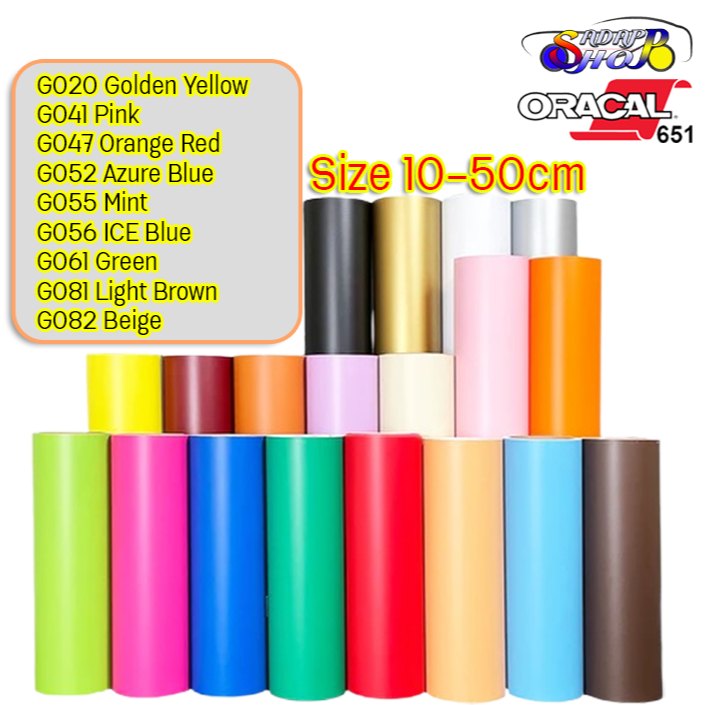 (L2-S)สติ๊กเกอร์ ORACAL651 G20 G041 G047 G052 G055 G056 G061 G081 G082 สีเงา Gloss ติดรถ ...