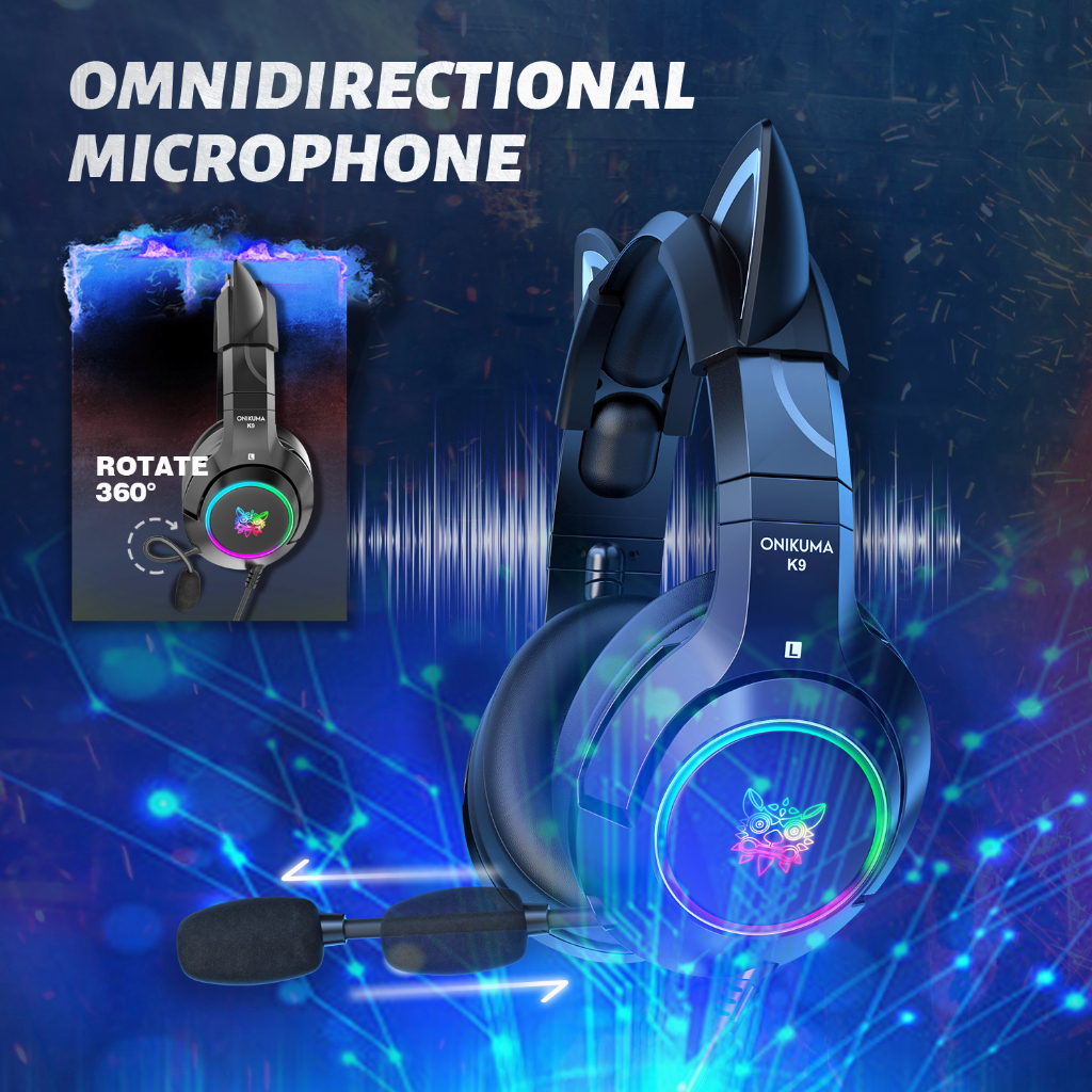 ONIKUMA K9 RGB Gaming Headset หูฟังเกมมิ่ง ใช้งานได้ทั้ง PC / Mobile ...