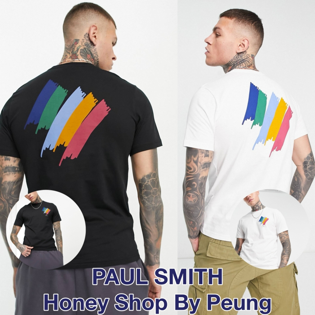[ของแท้ พร้อมส่งในไทย] Paul Smith Stripe Back T Shirt Col : White และ ...