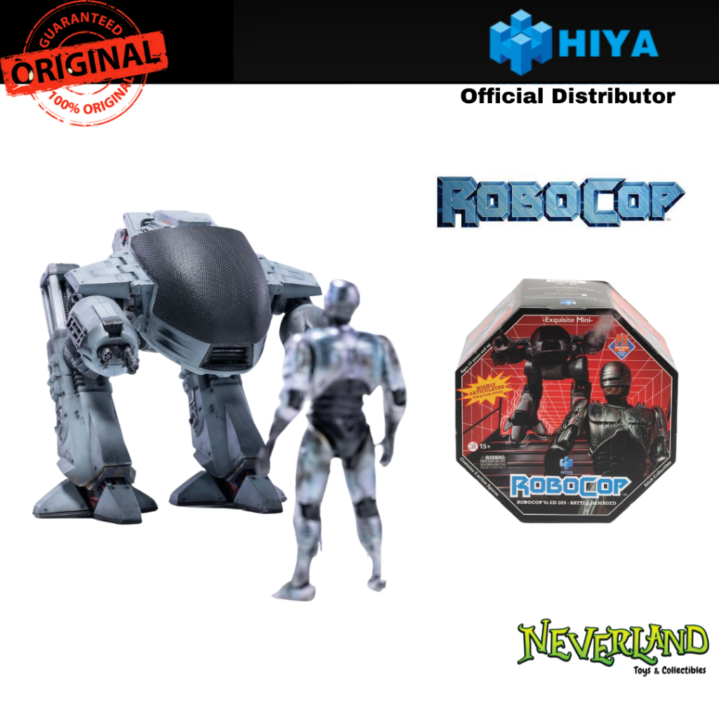Hiya Toys1:18 ROBOCOP 1 ED-209 VS Robocop BattleDamage 2-Pack SDCC ...
