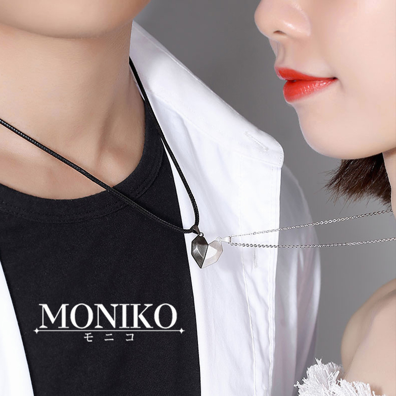 MONIKO 1 คู่ แม่เหล็ก รูปหัวใจ สร้อยคอคู่ ของขวัญวันวาเลนไทน | Shopee ...