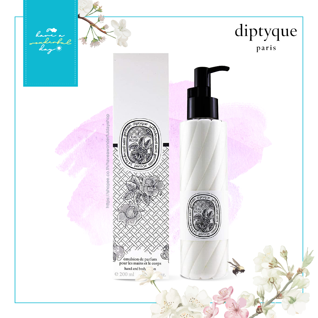 แท้ 💯% Diptyque Hand and Body lotion 200 ml กลิ่นกุหลาบในตำนานที่ขายดี ...