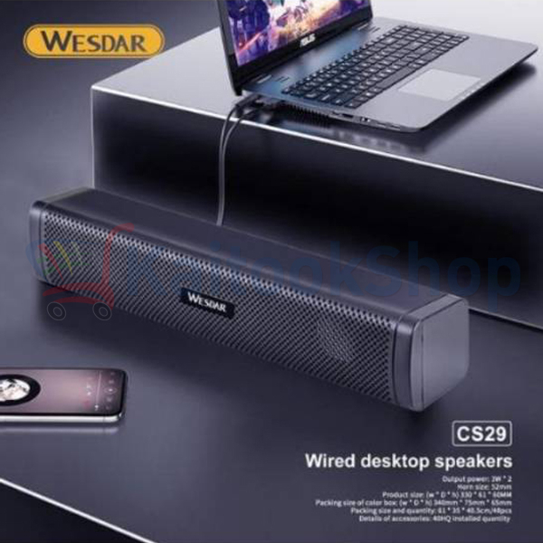 ลำโพงมีสาย สำหรับคอมพิวเตอร์ (PC) Wesdar CS29 USB Power 3.5mm speaker ...