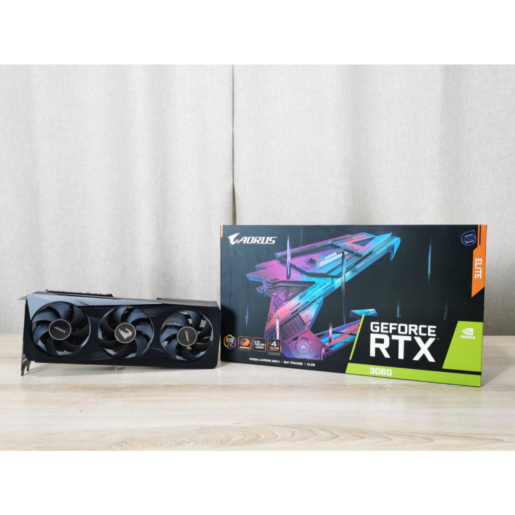 การ์ดจอ(graphic card) Aorus rtx 3060 elite 16GB DDR6 LHR (ต่อไปเพิ่ม 8 ...