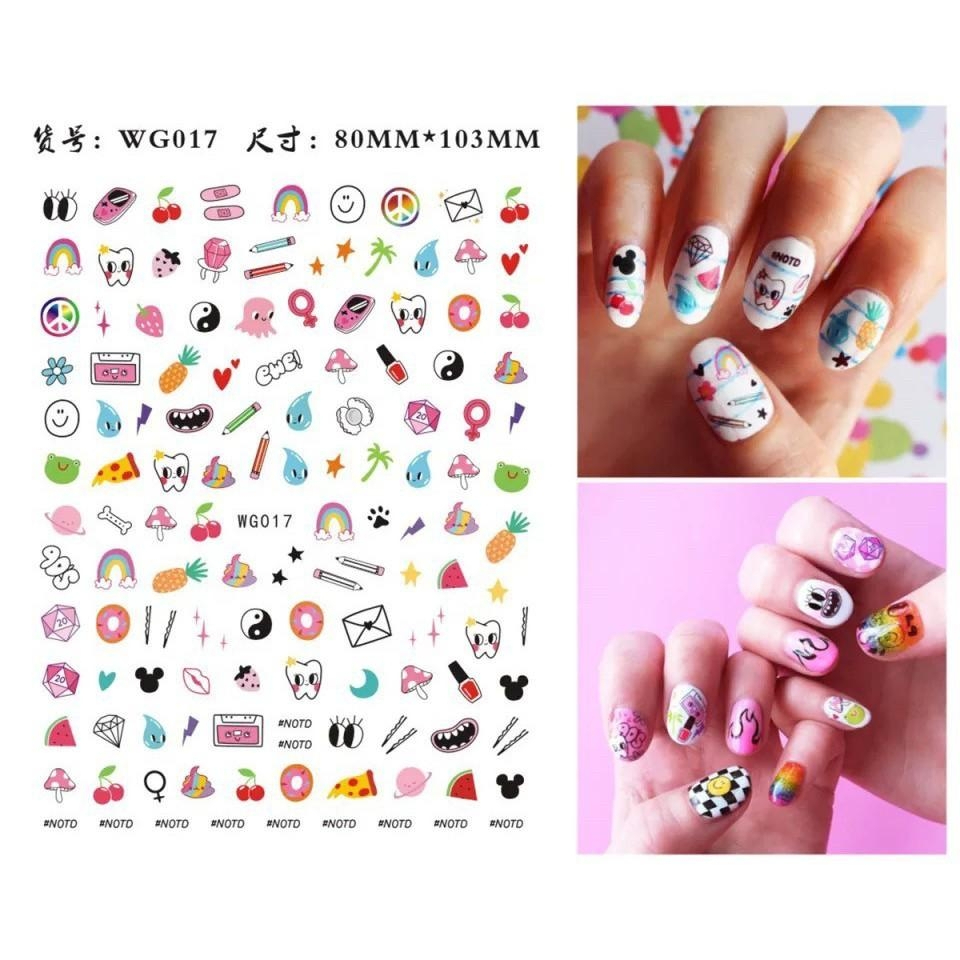 WG ️ สติ๊กเกอร์ติดเล็บ ลายการ์ตูนน่ารักๆ | Shopee Thailand