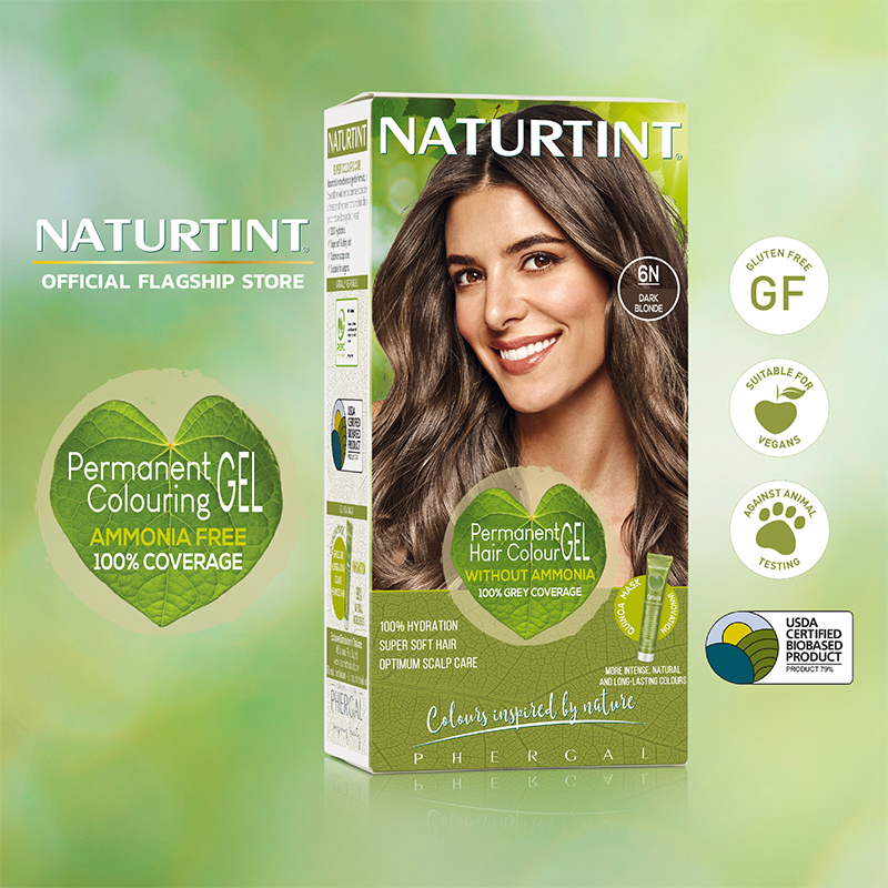Naturtint (6N Dark Blonde) เจลเปลี่ยนสีผม ปิดผมขาว จากสารสกัดธรรมชาติ ...